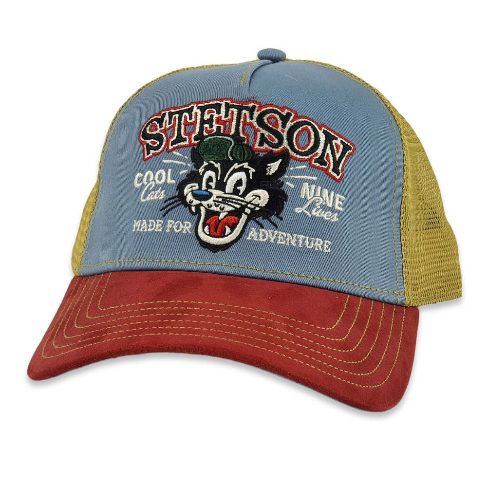 Cool Cats, Trucker Cap, Blue/Beige/Maroon - Stetson - CAP