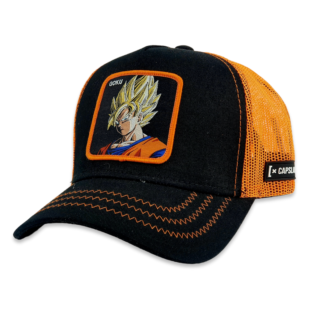 Goku, Dragonball Z, Trucker Cap, Black/Orange - Capslab - CAP